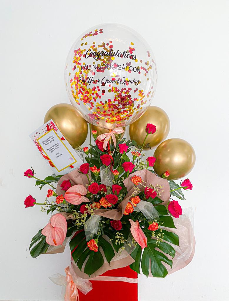 Grand Opening Flower Stand with Balloons - Balloon Blasters Flower SG
