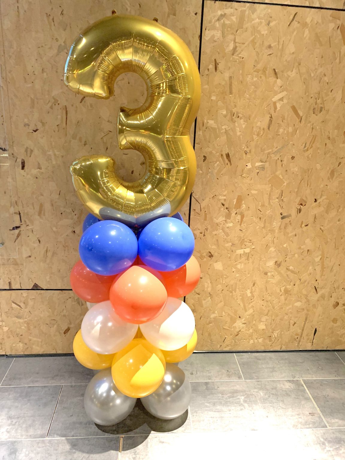 3rd Birthday Balloon Column - Balloon Blasters Balloon Decoration